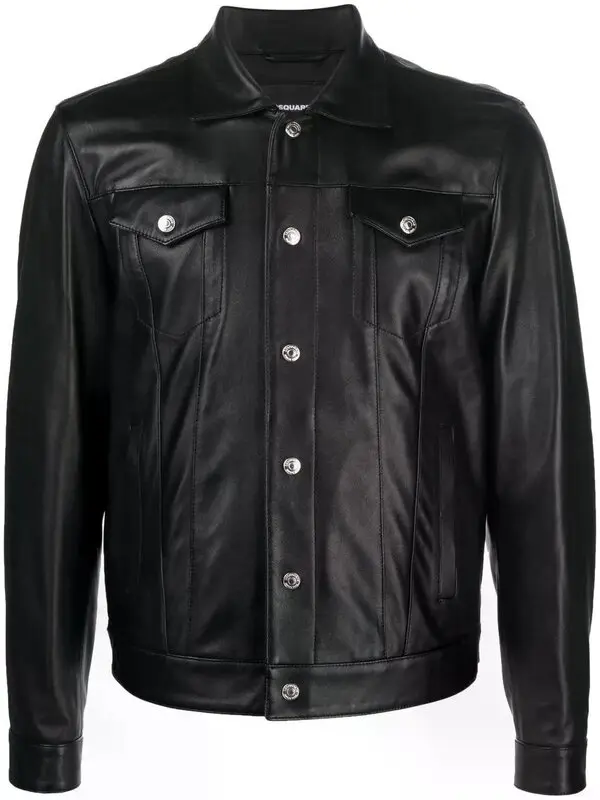 Dsquared2 Button-up Leather Shirt