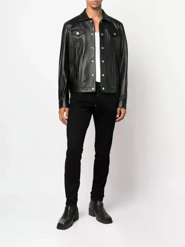 Dsquared2 Button-up Leather Shirt
