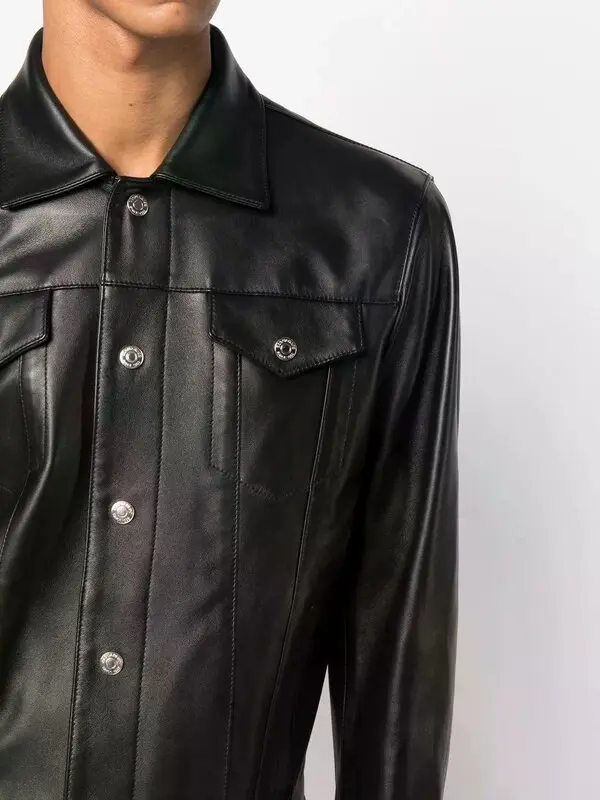Dsquared2 Button-up Leather Shirt
