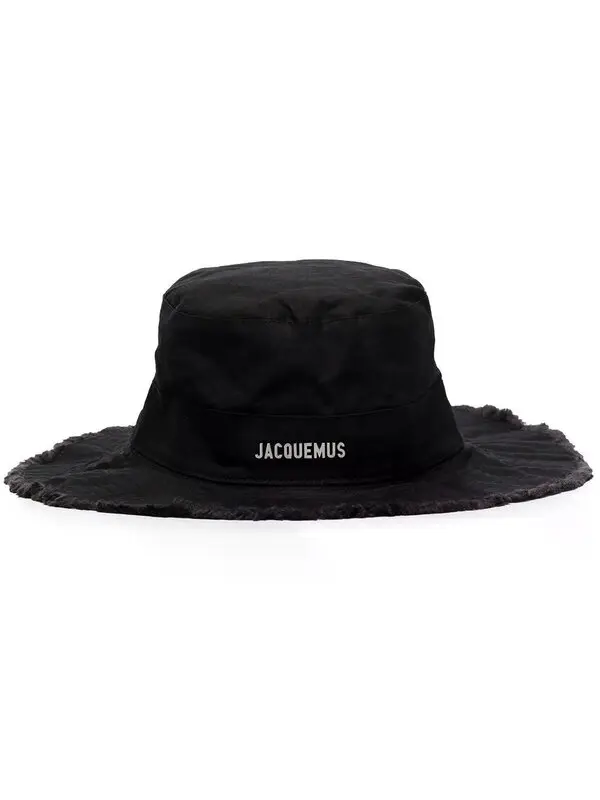 Jacquemus Artichaut Frayed Bucket Hat - Black