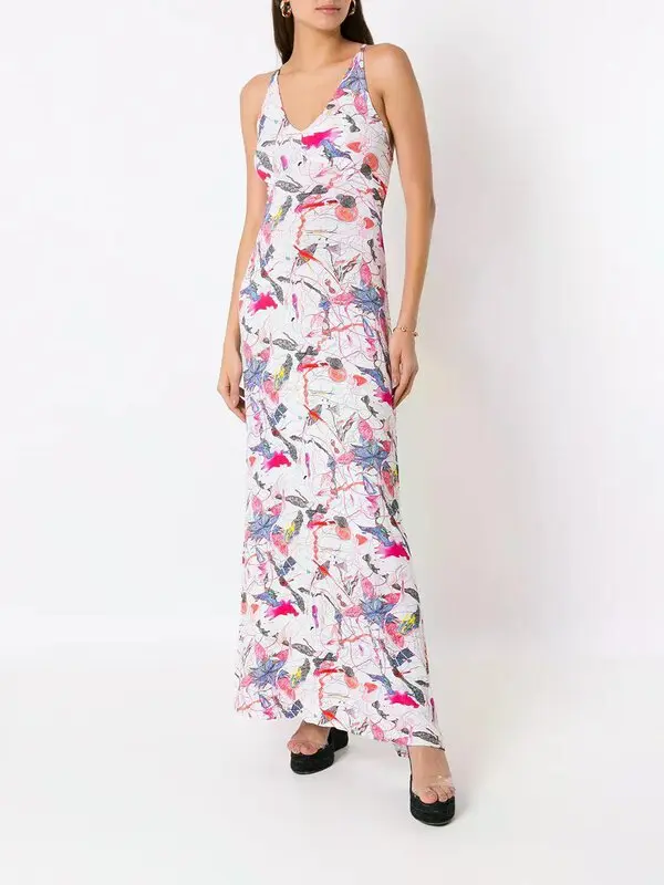 AMIR SLAMA Abstract-print Maxi Dress