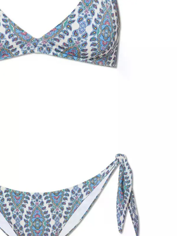 Etro Paisley-print Halterneck Bikini - Blue