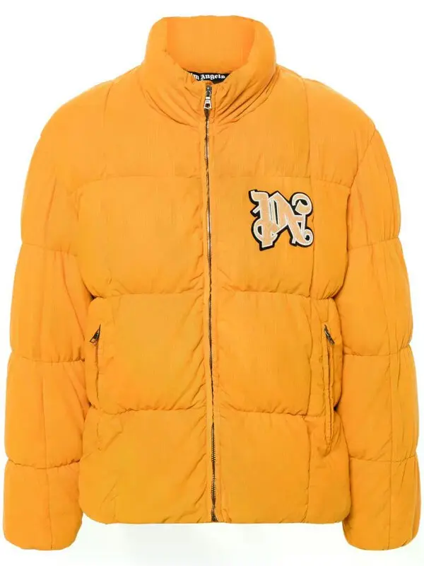 Palm Angels Logo-patch Corduroy Down Jacket