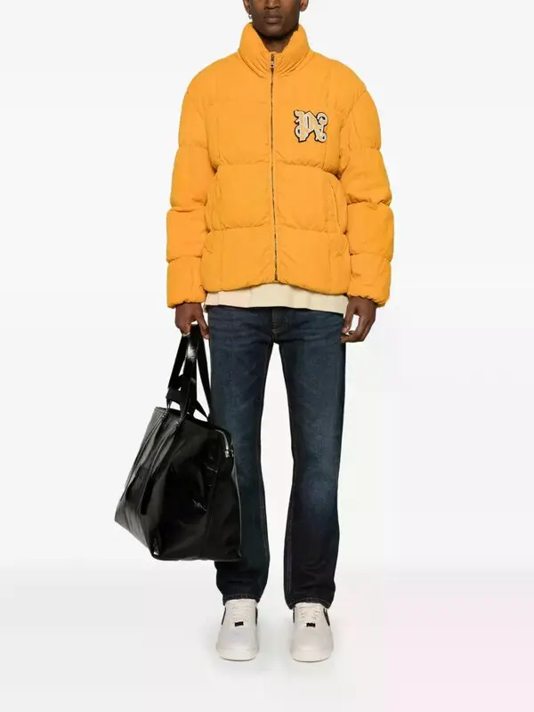 Palm Angels Logo-patch Corduroy Down Jacket