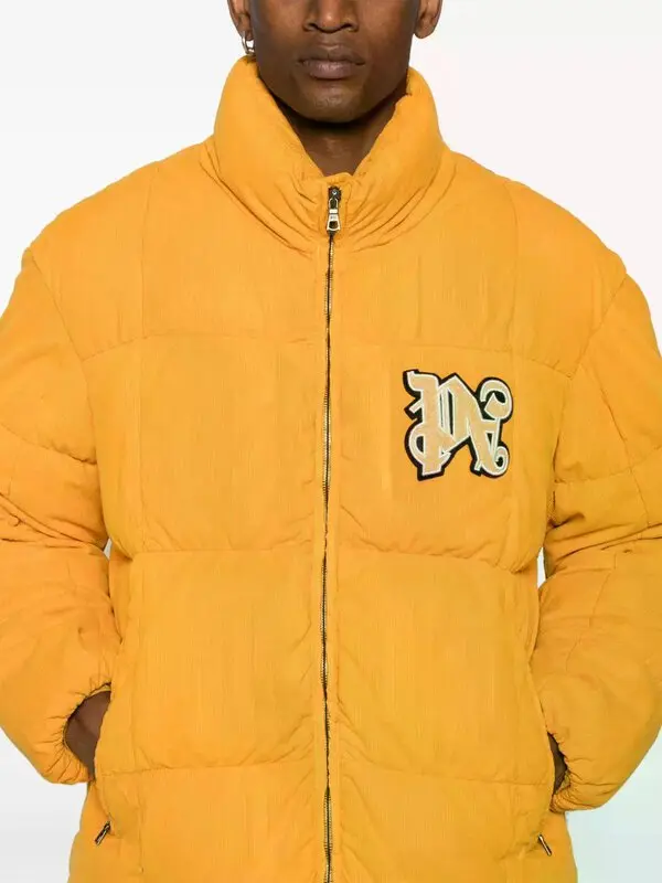 Palm Angels Logo-patch Corduroy Down Jacket