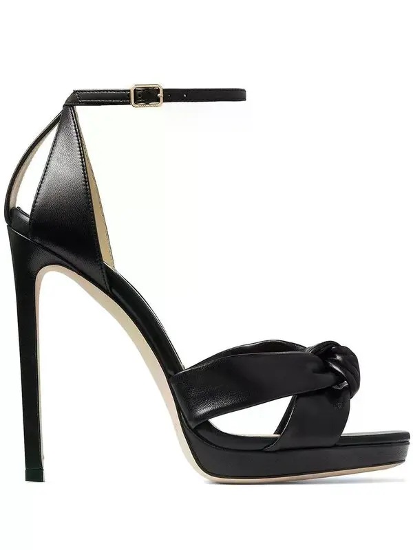 JIMMY CHOO Rosie 120mm Knotted Sandals - Black