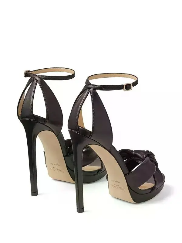 JIMMY CHOO Rosie 120mm Knotted Sandals - Black