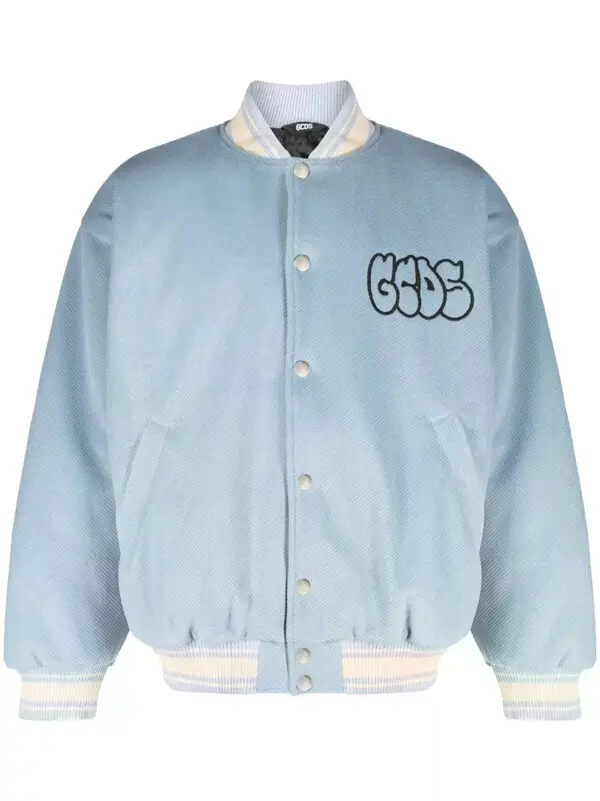 Gcds Varsity Bomber Jacket With Graffiti Logo
