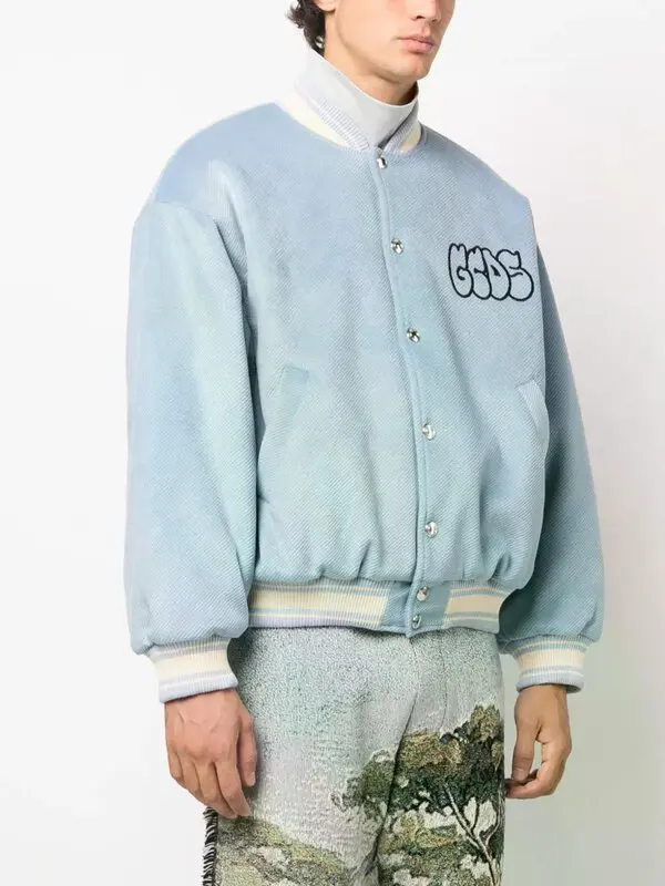 Gcds Varsity Bomber Jacket With Graffiti Logo