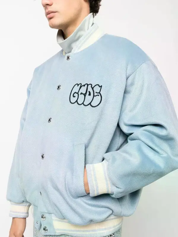 Gcds Varsity Bomber Jacket With Graffiti Logo