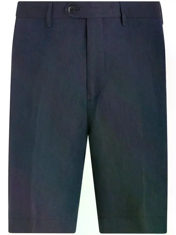 Etro Pressed-crease Linen Bermuda Shorts