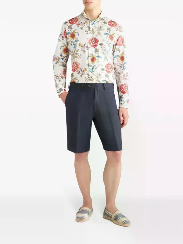 Etro Pressed-crease Linen Bermuda Shorts