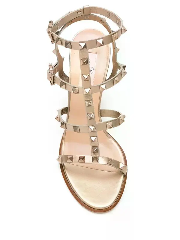 Valentino Garavani 90mm Rockstud Metallic Sandals