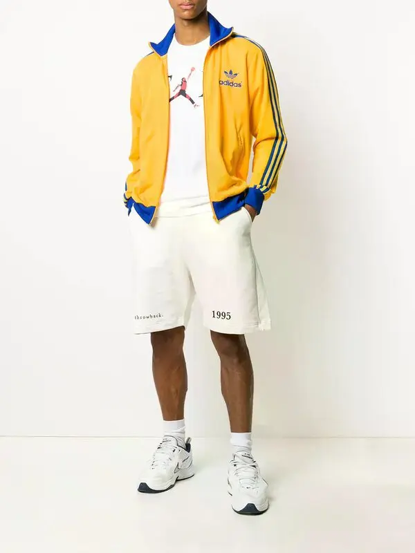 THROWBACK. Logo Embroidered Track Shorts