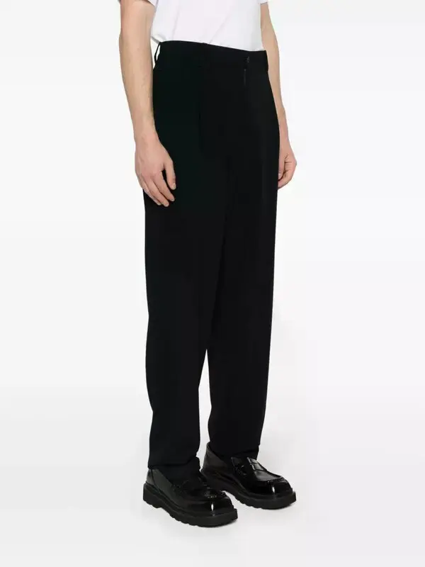 Giorgio Armani Wool Tapered Trousers - Blue