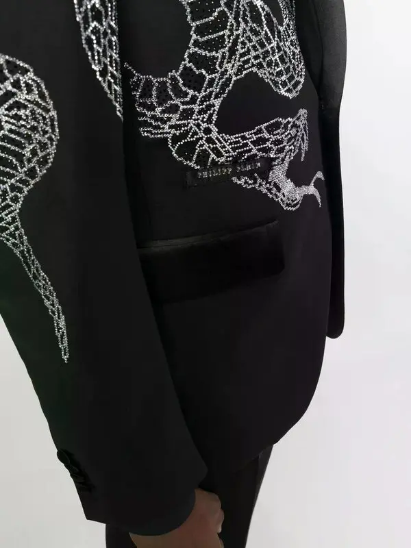 Philipp Plein Crystal-embellished Single-breasted Blazer
