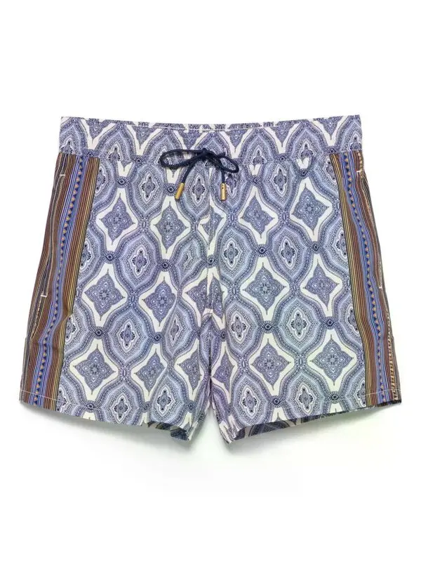 Etro Geometric-print Swim Shorts - Blue
