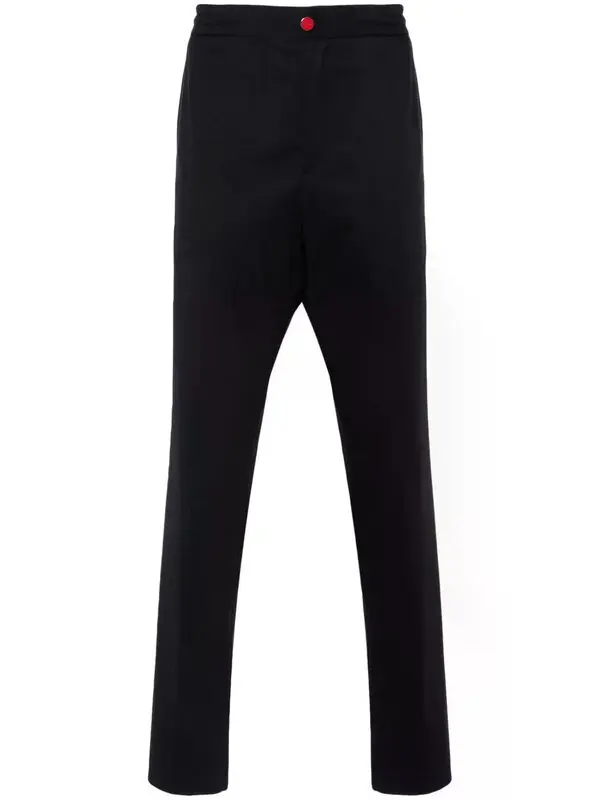 Kiton Logo Patch Cotton Tapered Trousers