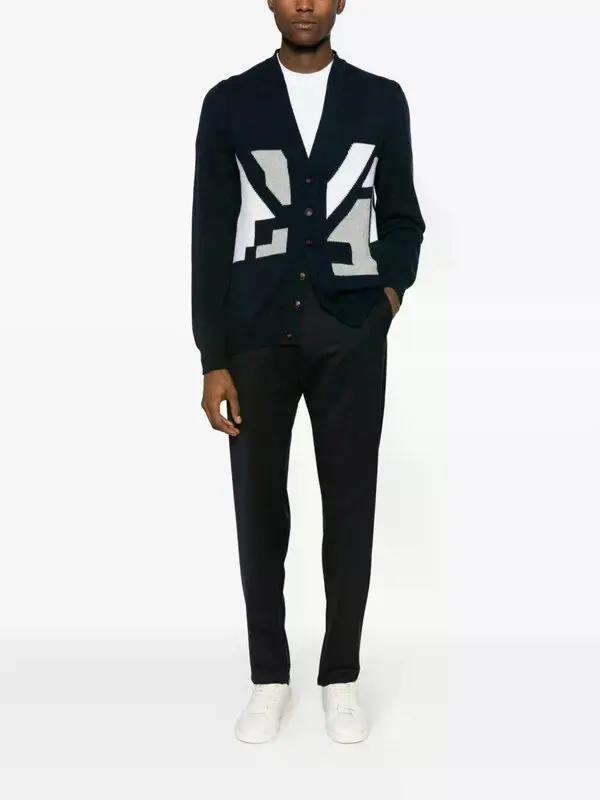 Kiton Logo Patch Cotton Tapered Trousers