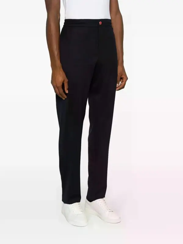 Kiton Logo Patch Cotton Tapered Trousers