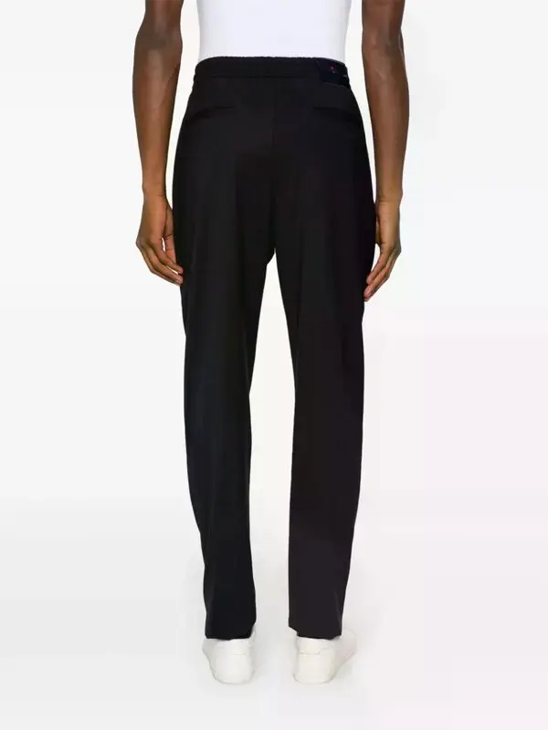 Kiton Logo Patch Cotton Tapered Trousers