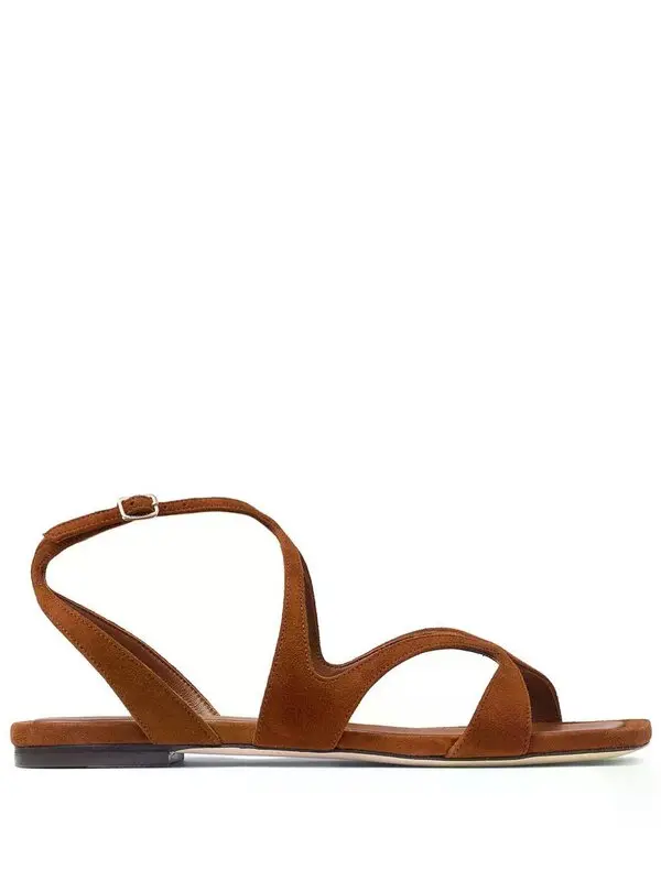 JIMMY CHOO Ayla Flat Sandals - Brown