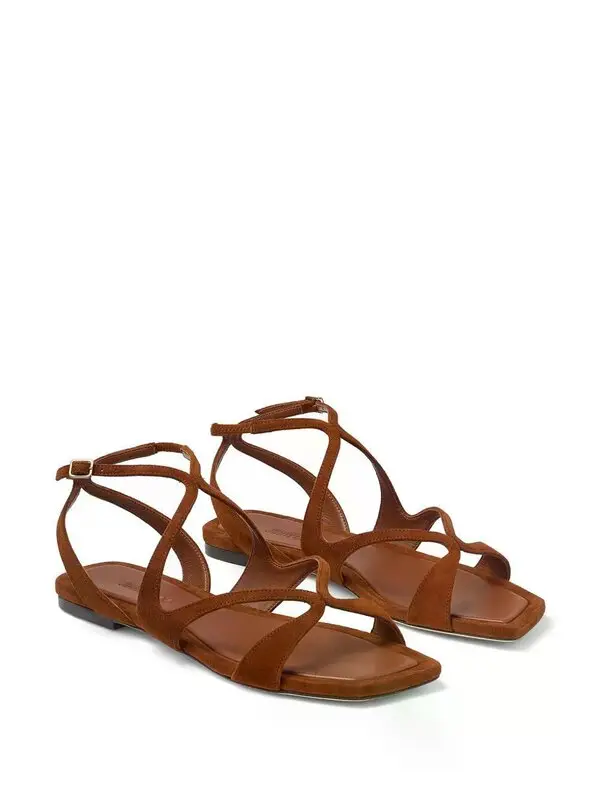 JIMMY CHOO Ayla Flat Sandals - Brown