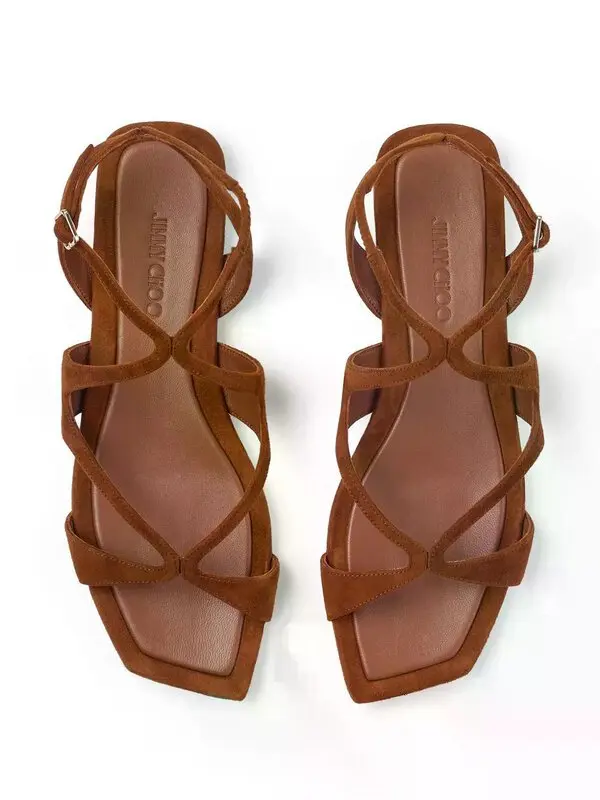 JIMMY CHOO Ayla Flat Sandals - Brown