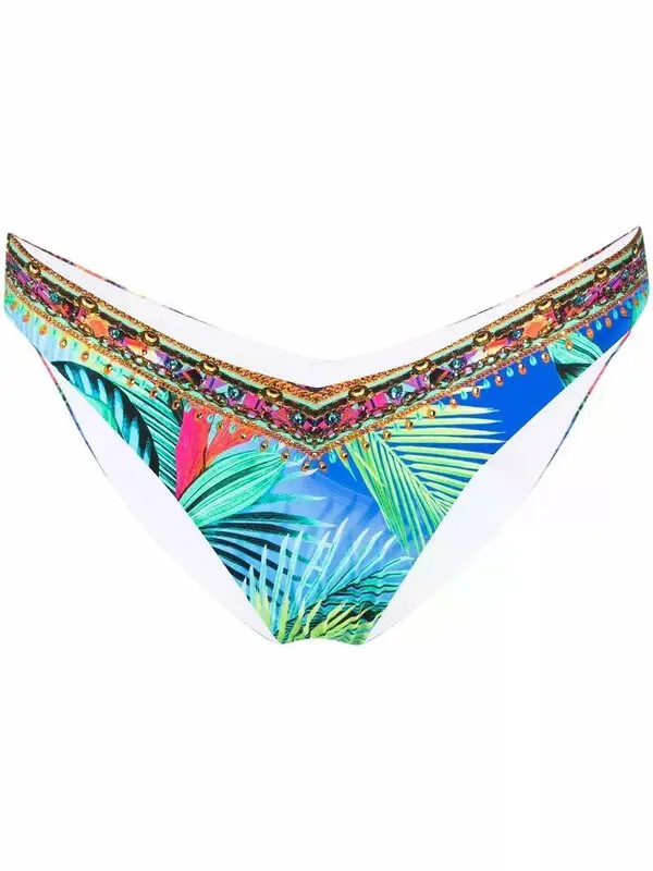 Camilla Whats Your Vice-print Bikini Bottoms - Green