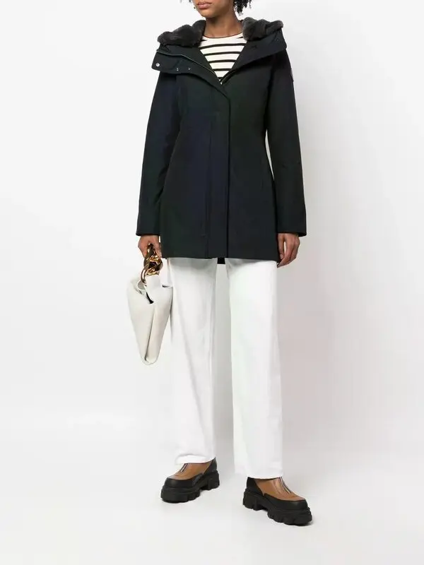 Woolrich Logo-patch Zip-up Padded Hoodie