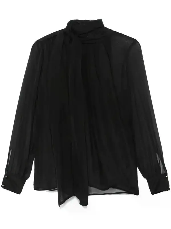 Elisabetta Franchi Voile Tie-neck Blouse