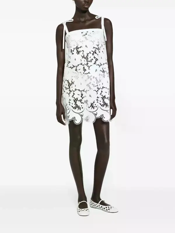 Dolce & Gabbana Embroidered Mesh Mini Dress