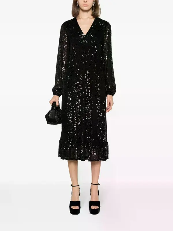 TWINSET Sequin-embellished Fine-ribbed Midi Dress