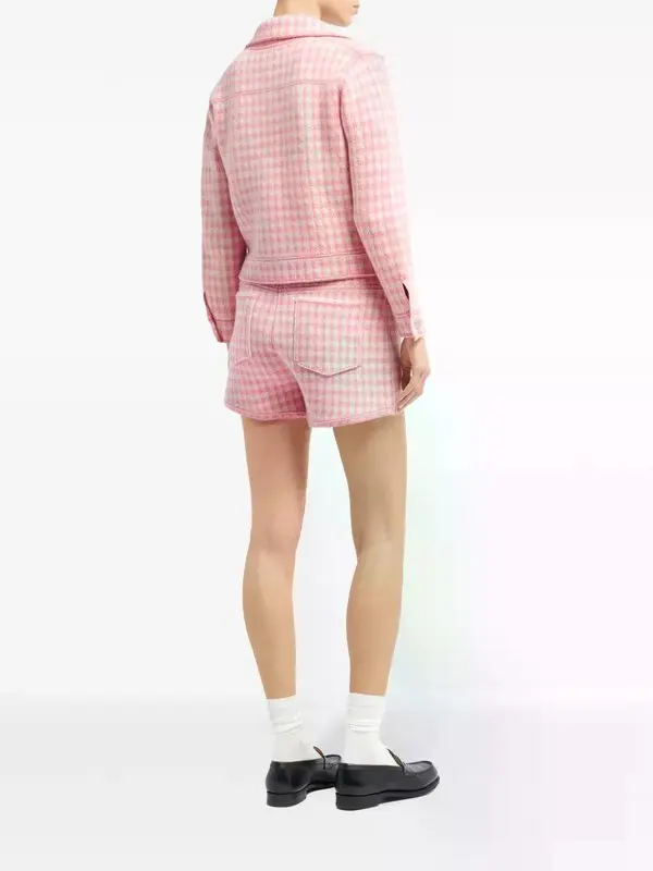 BARRIE Gingham-check Cashmere-blend Shorts
