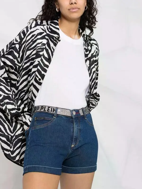 Philipp Plein Logo-embellished Denim Shorts