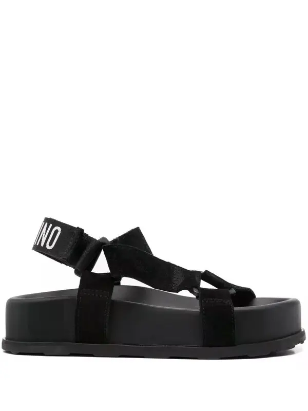 Moschino Logo-embroidered Flatform Sandals