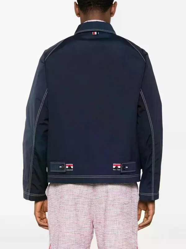 Thom Browne Contrast-stitching Raglan Jacket