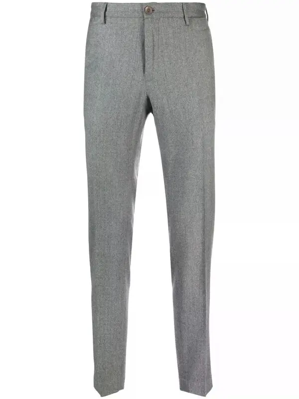 Incotex Mélange Tapered-leg Trousers - Grey
