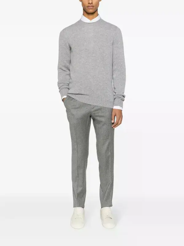Incotex Mélange Tapered-leg Trousers - Grey
