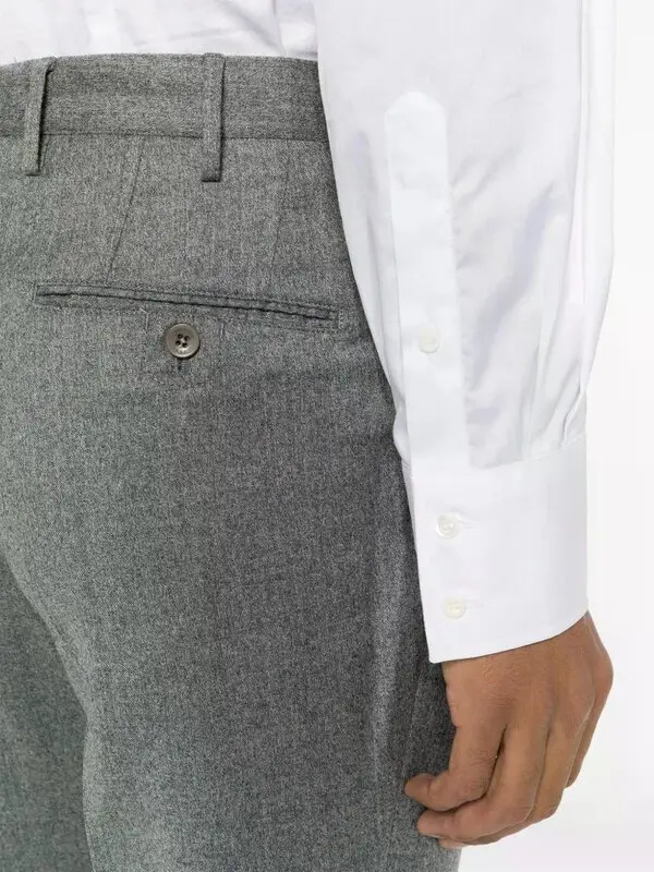 Incotex Mélange Tapered-leg Trousers - Grey