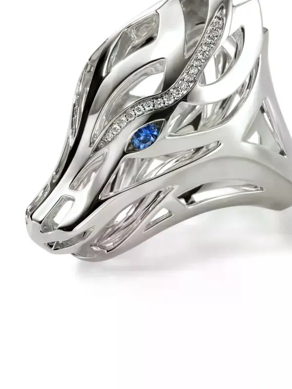 John Hardy Sterling Sapphire And Diamond Naga Ring