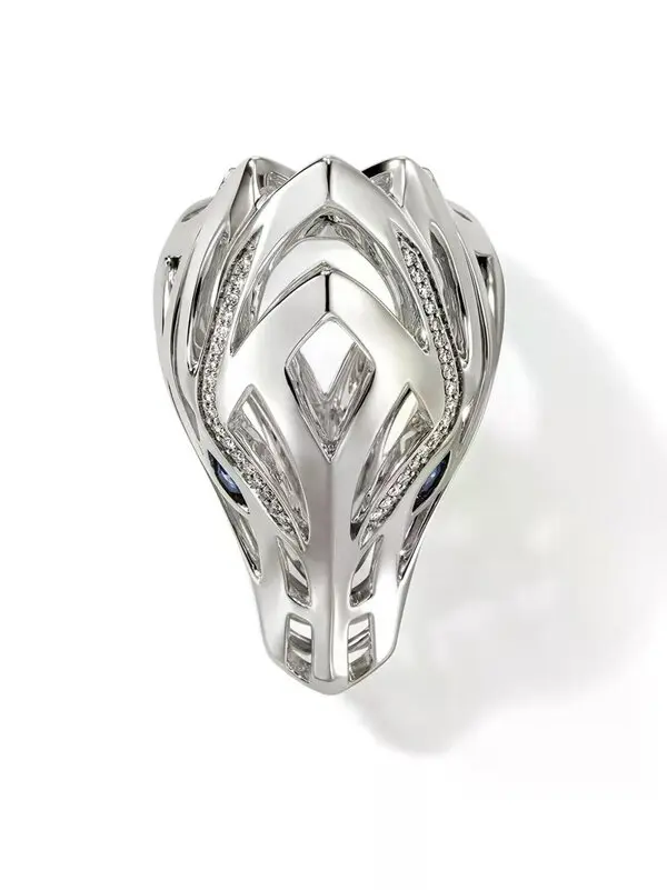 John Hardy Sterling Sapphire And Diamond Naga Ring