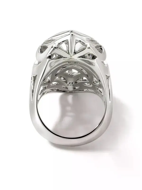 John Hardy Sterling Sapphire And Diamond Naga Ring