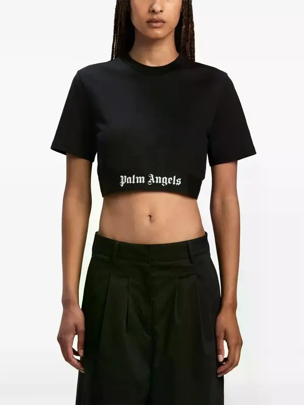 Palm Angels Logo Underband Cropped T-shirt