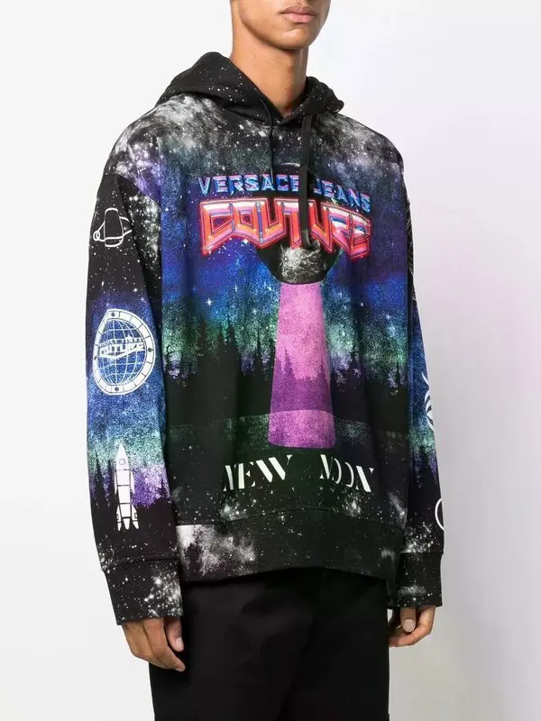Versace Graphic-print Drawstring Hoodie