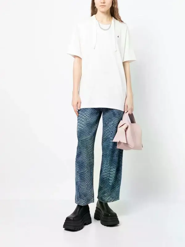 PUSHBUTTON Necklace-print Oversized T-shirt