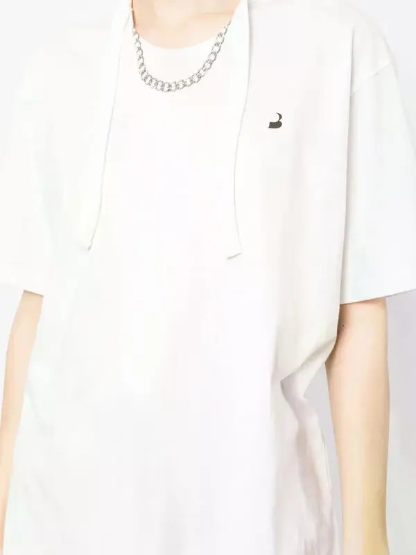 PUSHBUTTON Necklace-print Oversized T-shirt