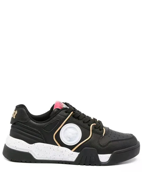 Just Cavalli Tiger Head-motif Leather Sneakers