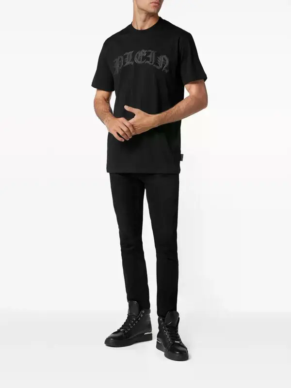 Philipp Plein Logo-appliqué Cotton T-shirt - Black