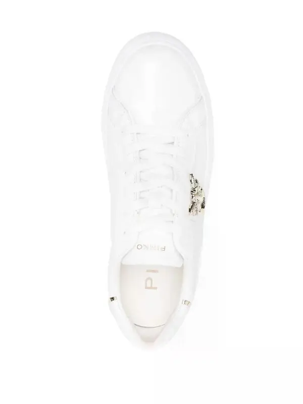 Pinko High-soled Flatform Sneakers With Metal Logo Detail